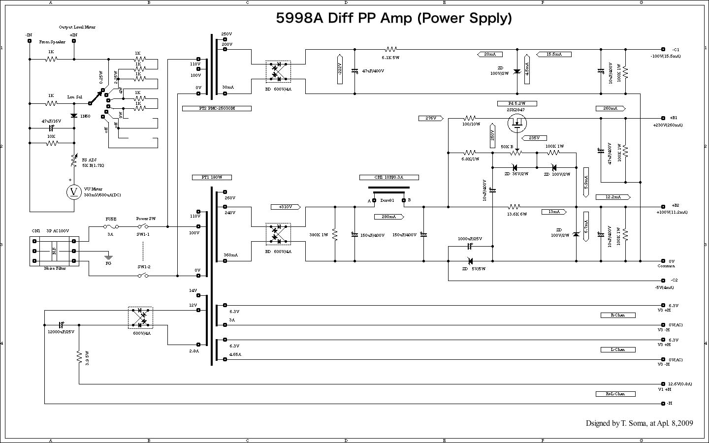 5998A Diff. PP Stereo amp V0.0